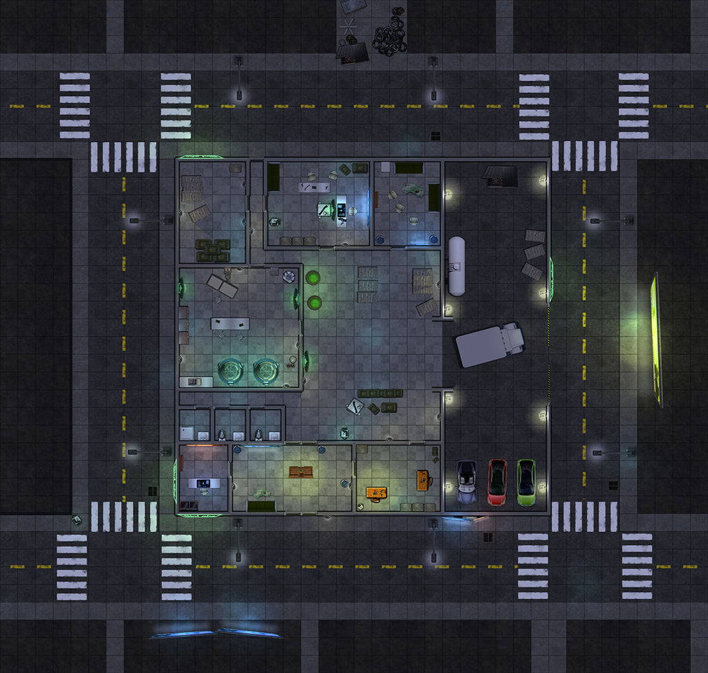 Map - Cyberpunk Biolab (40x38) – Aradani Costumes